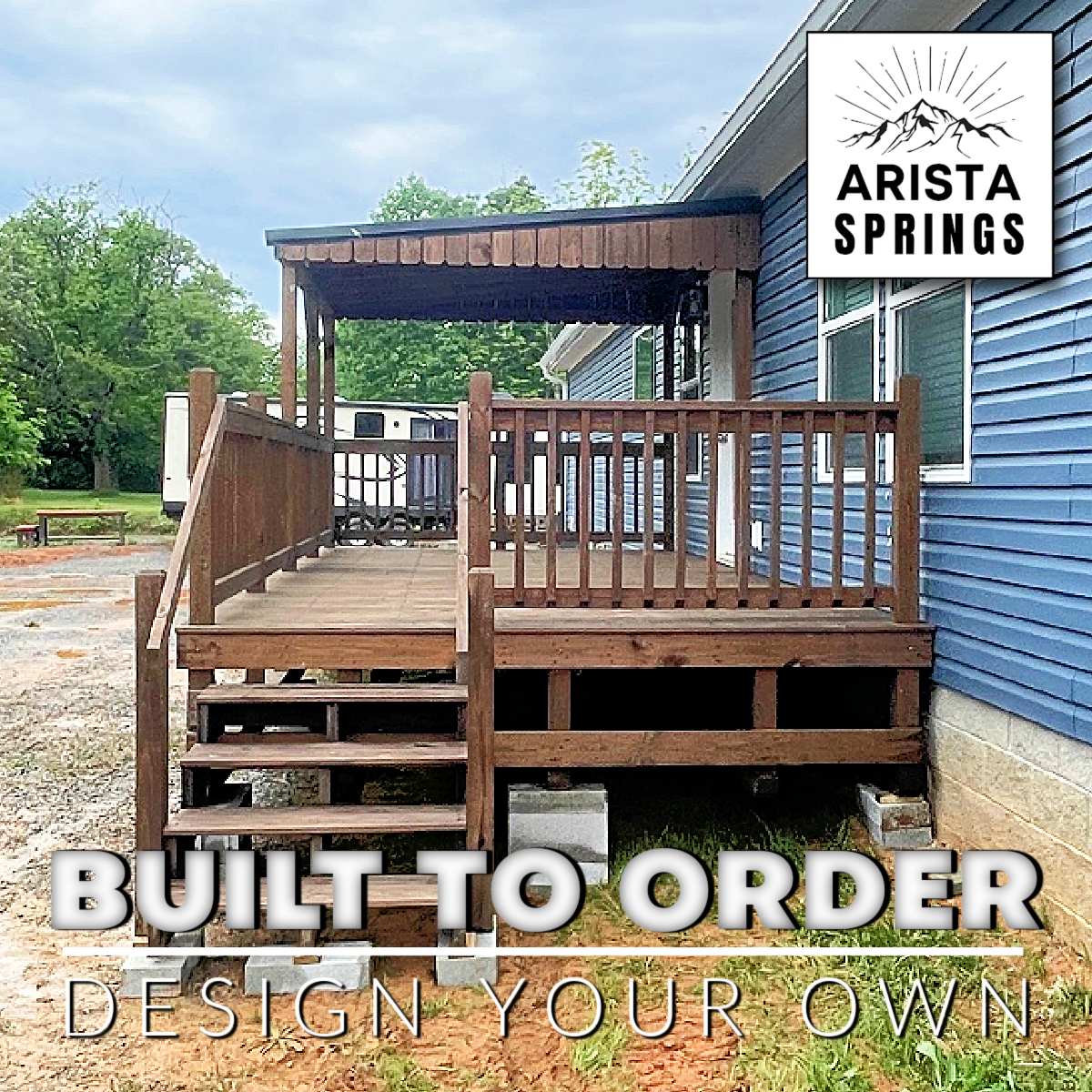 10' x 20' Sunrise Half Roof Porch - Backyard World